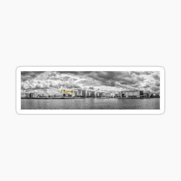 "Titanic Quarter Skyline, Belfast" Sticker by nrbphotography | Redbubble