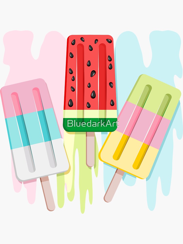 "Popscicles Summer Pastel Colors" Sticker by BluedarkArt | Redbubble