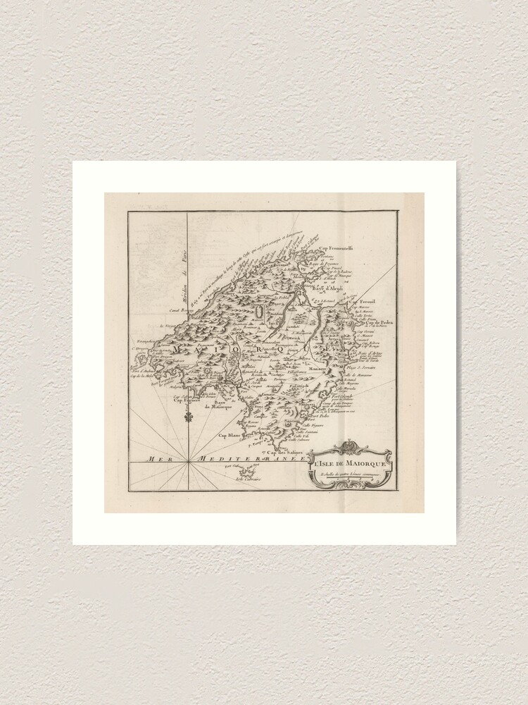 "Vintage Mallorca Spain Map (1764)" Art Print for Sale by BravuraMedia ...