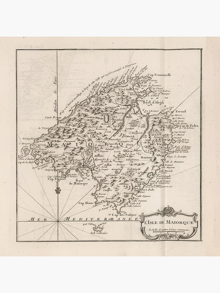 "Vintage Mallorca Spain Map (1764)" Art Print for Sale by BravuraMedia ...