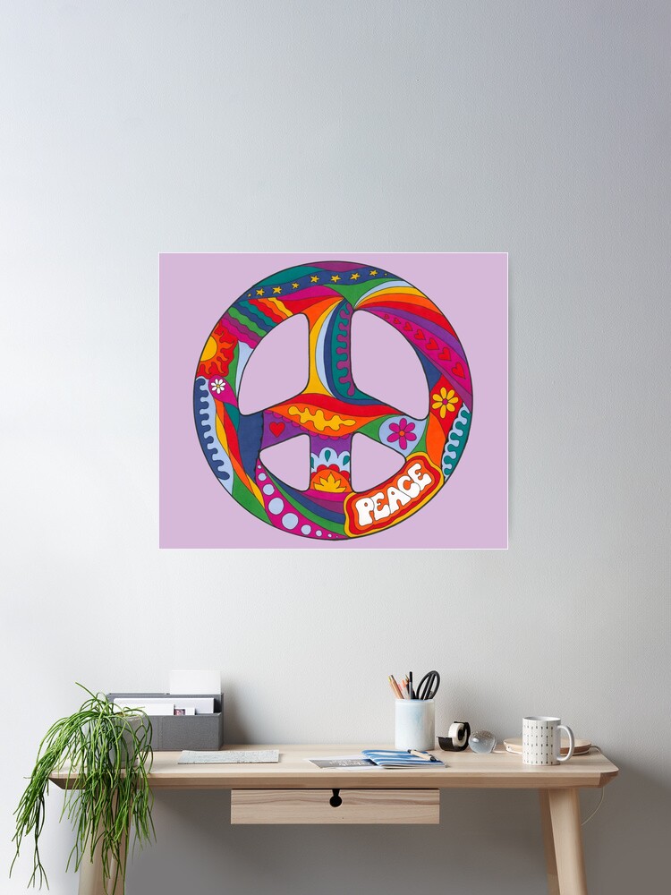 "Psychedelic Peace Symbol" Poster for Sale by Kellie Espie | Redbubble