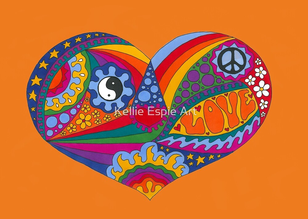 "Psychedelic Heart" by Kellie Espie | Redbubble
