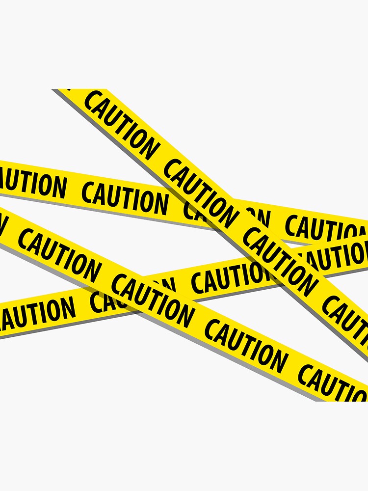 "CAUTION Tape Graphic" Sticker for Sale by WorldofWendy | Redbubble