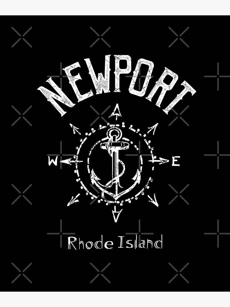 "Newport Rhode Island, RI Nautical Compass Rose, Wind Rose, Sailing ...