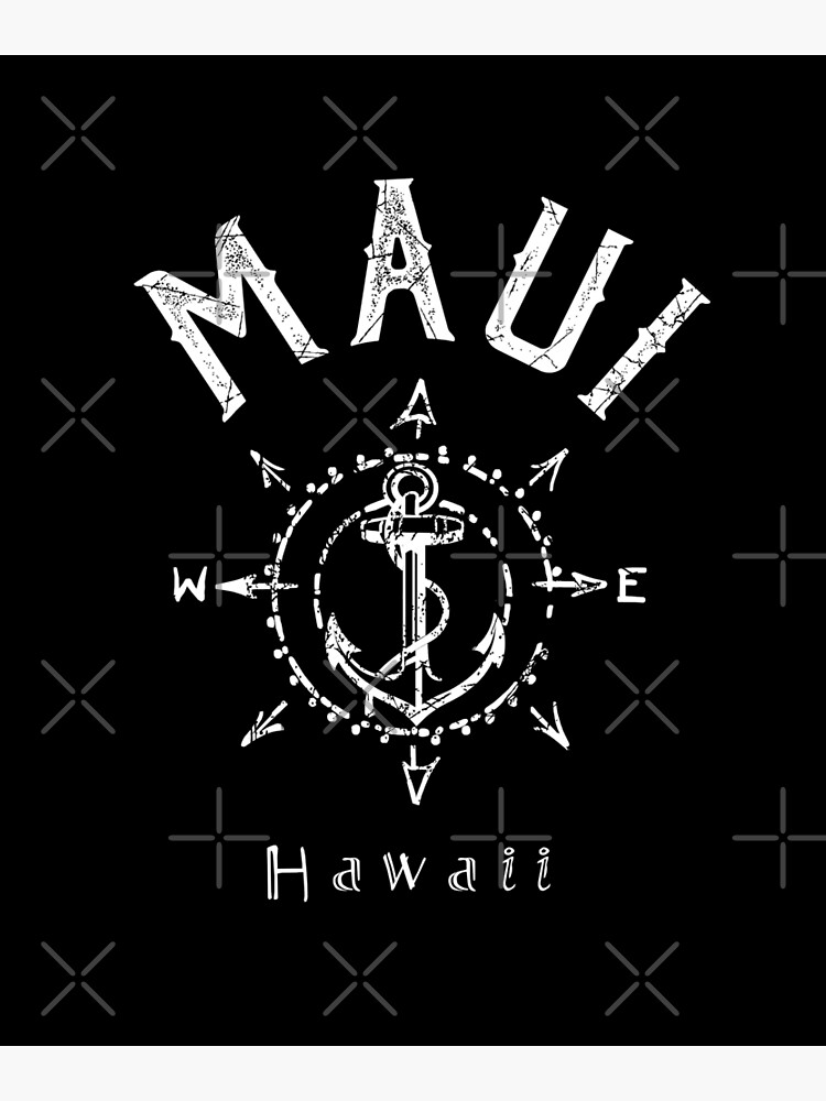"Maui Hawaii, HI Nautical Compass Rose, Wind Rose, Sailing Sailboat ...