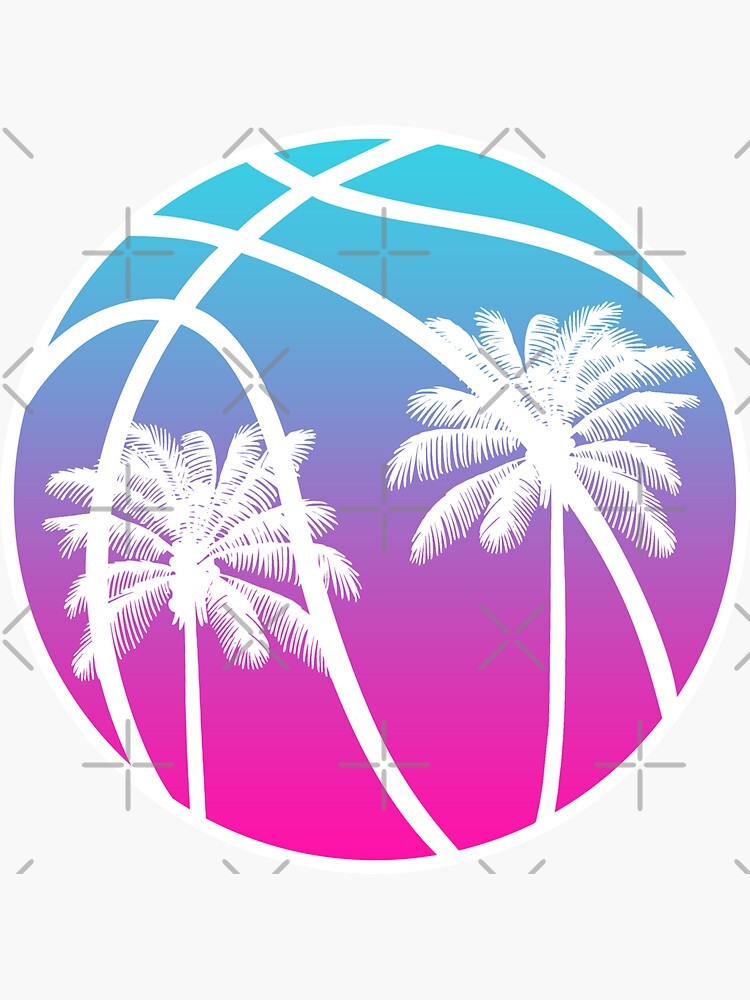 "Miami Vice Basketball - White" Sticker for Sale by SaturdayAC | Redbubble