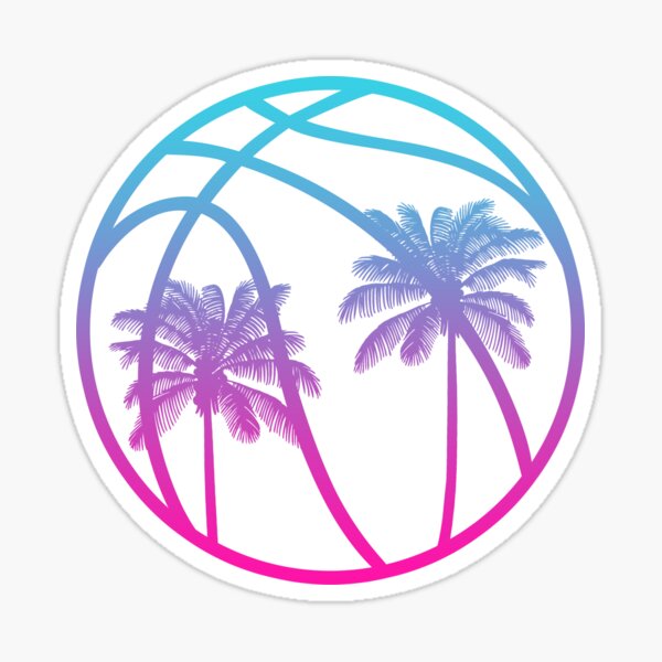 "Miami Vice Basketball - White alternate" Sticker by SaturdayAC | Redbubble