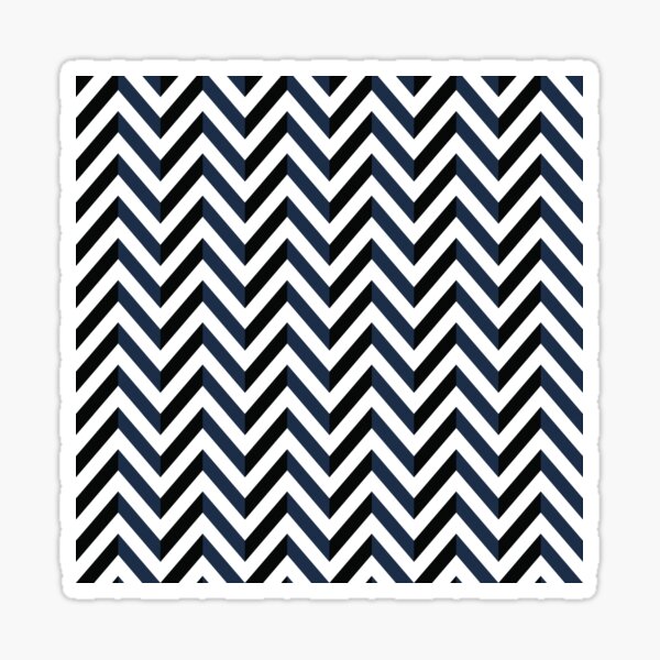"Bold chevron wave pattern: navy blue & white" Sticker by oceanys ...