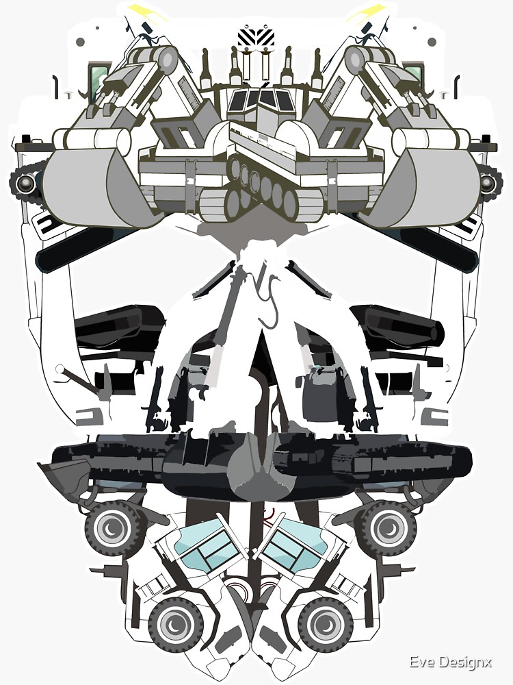 "Excavator Skull Face Excavator equipment operator Construction ...