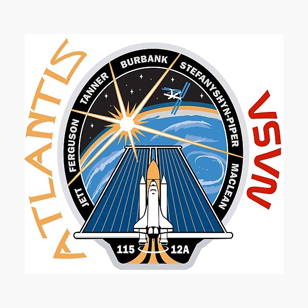 "Atlantis STS-115 Mission Logo" Photographic Print by Quatrosales | Redbubble