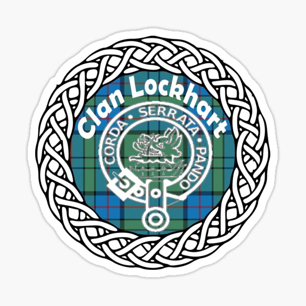 "Clan Lockhart surname last name tartan crest badge" Sticker by ljrigby ...