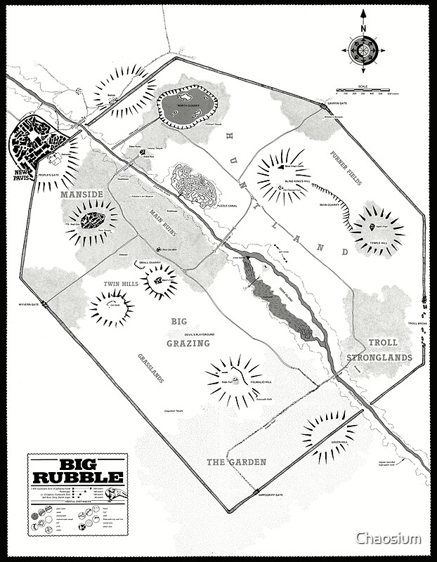"Map of The Big Rubble" by Chaosium | Redbubble