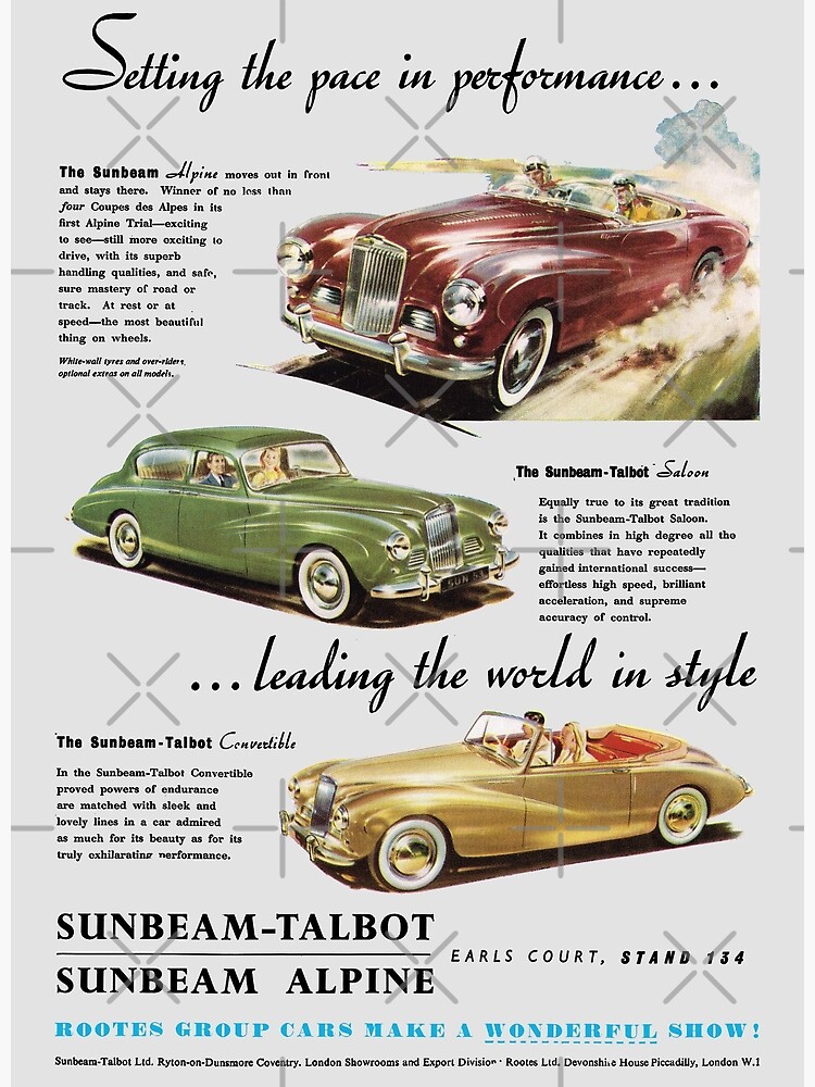 "SUNBEAM-TALBOT / SUNBEAM ALPINE" Poster by ThrowbackMotors | Redbubble