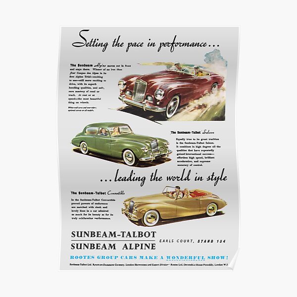 "SUNBEAM-TALBOT / SUNBEAM ALPINE" Poster by ThrowbackMotors | Redbubble