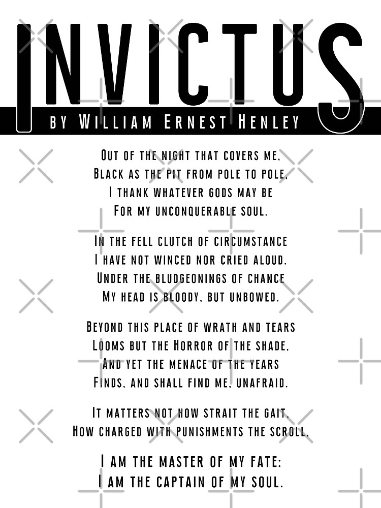 Invictus - Powerful inspirational poem poster Premium Matte Vertical ...