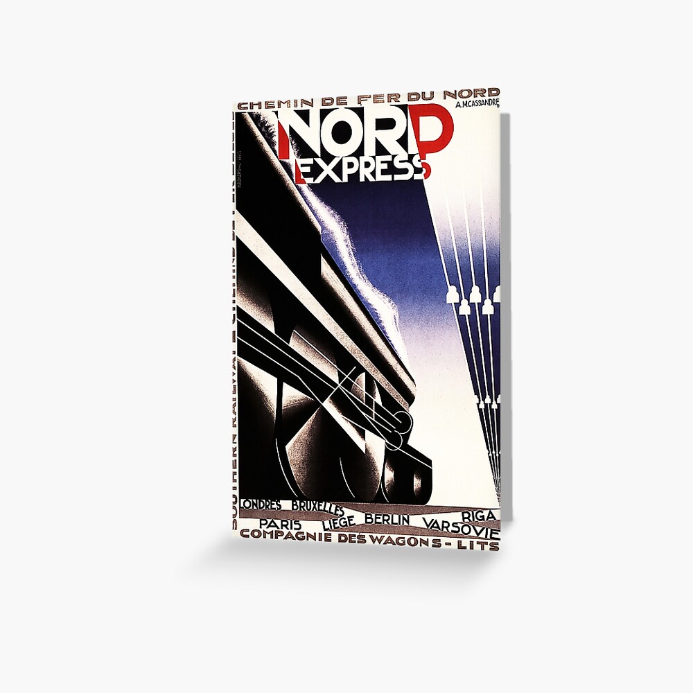 "NORD EXPRESS Vintage Railway Poster" Greeting Card for Sale by ...