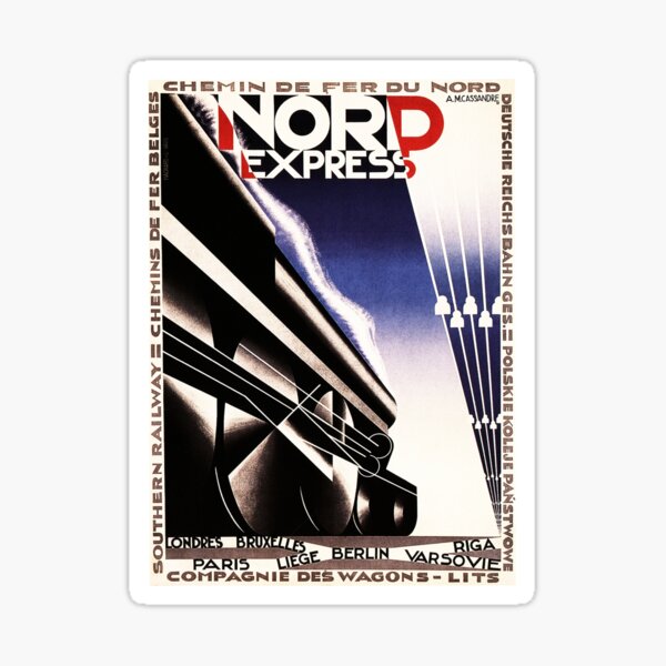 "NORD EXPRESS Vintage Railway Poster" Sticker by retroposters | Redbubble