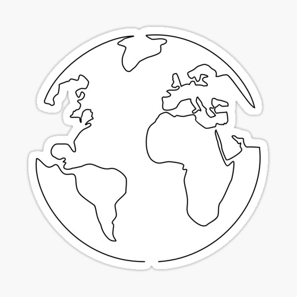 "Single Line Earth Sticker" Sticker for Sale by SpacedOutSticks | Redbubble