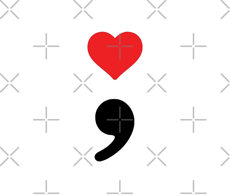 "Red Semicolon Heart ; Depression & Mental Health Awareness ; Semi ...