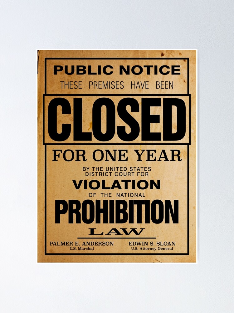 "Prohibition Poster Or Print Reproduction" Poster for Sale by ...