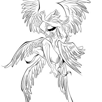 "Shy Angel" Sticker for Sale by OKeiBai | Redbubble