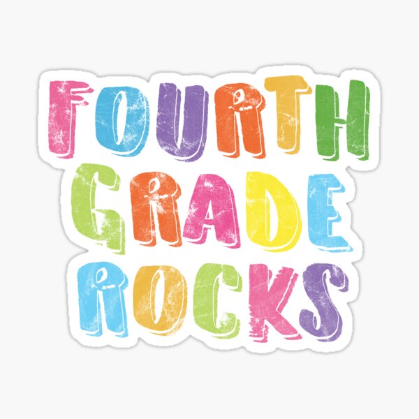 "Fourth Grade Rocks - 4th Grader - Cool Back to School Shirt" Sticker ...
