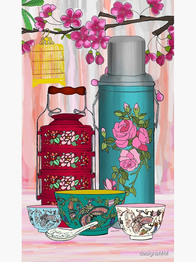 "PERANAKAN NYONYA TIFFIN red" Greeting Card for Sale by designsMM ...