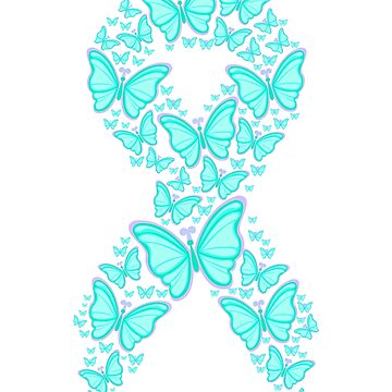 "Teal Awareness Ribbon" Sticker for Sale by ohmydesign | Redbubble
