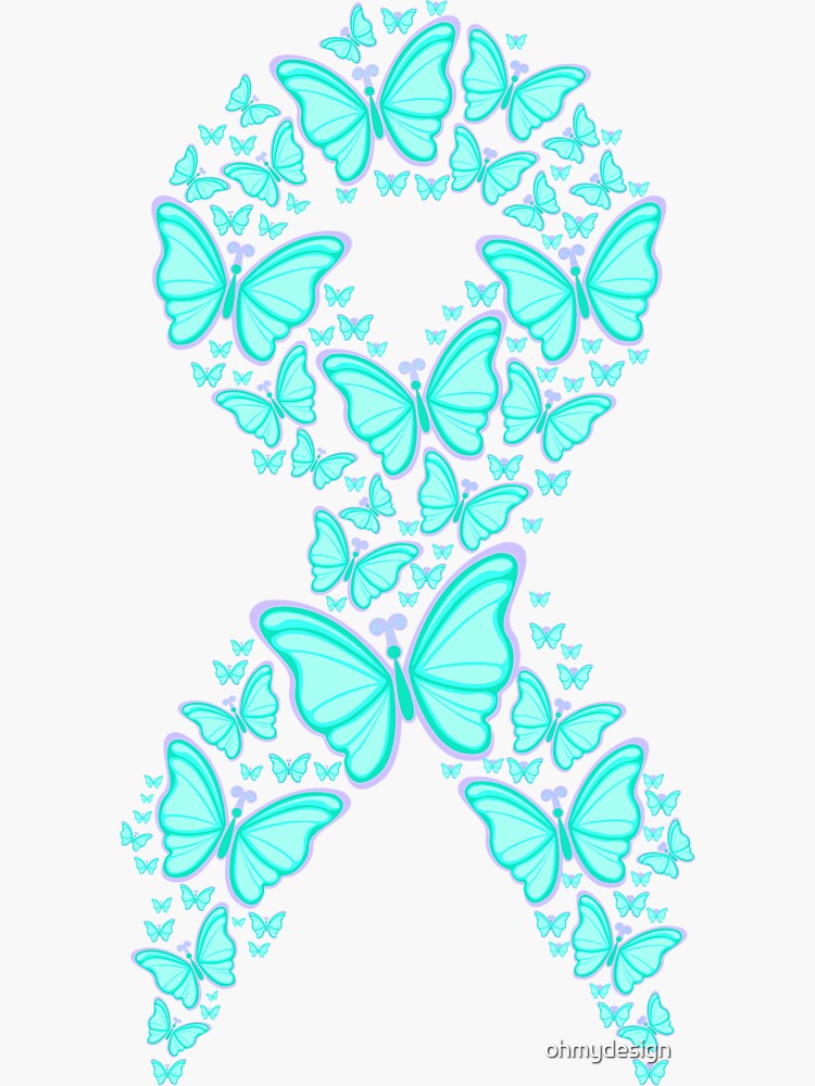 "Teal Awareness Ribbon" Sticker for Sale by ohmydesign | Redbubble
