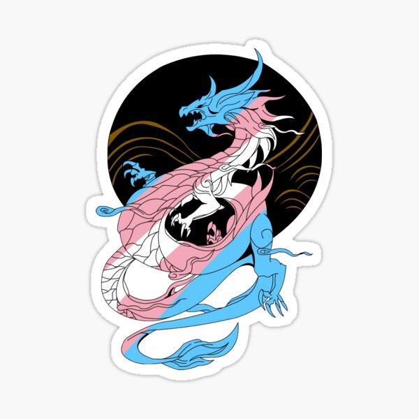 "Transgender Dragon" Sticker by TheNovaStop | Redbubble