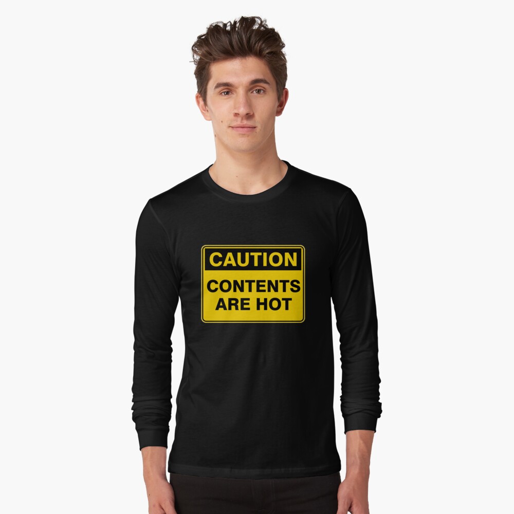 "CAUTION - CONTENTS ARE HOT" Sticker for Sale by HAUNTERSDEPOT | Redbubble