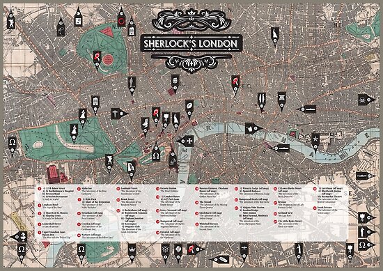 "Sherlock's London. Map of all the London literary locations from the ...