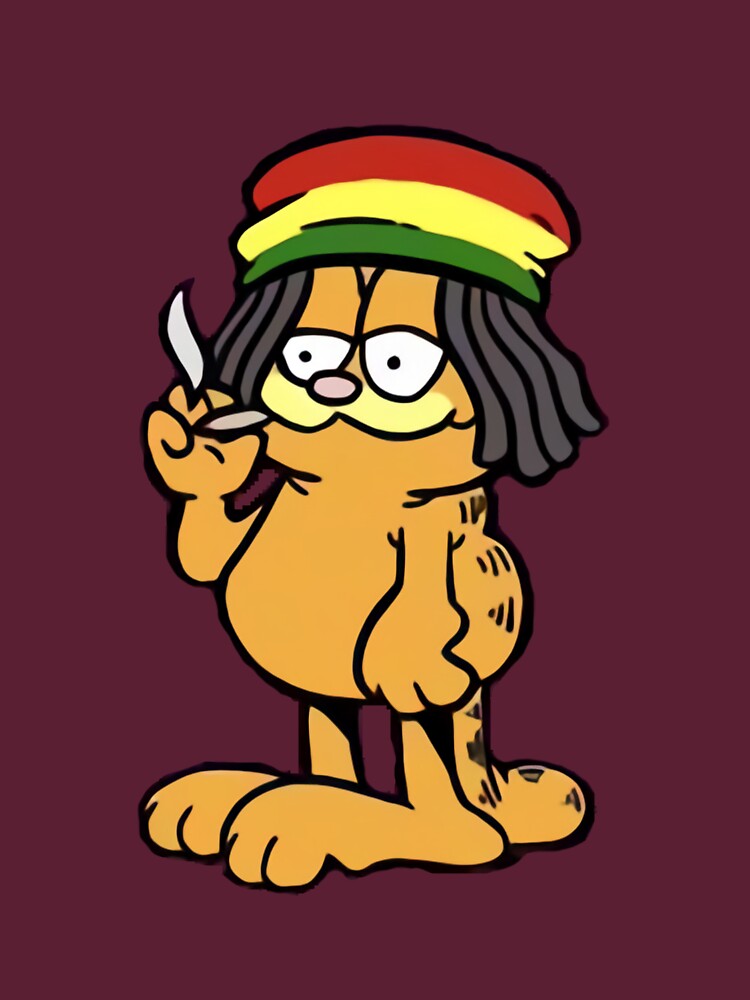 "Rastafarian Garfield" T-shirt for Sale by Regseh | Redbubble | rasta ...