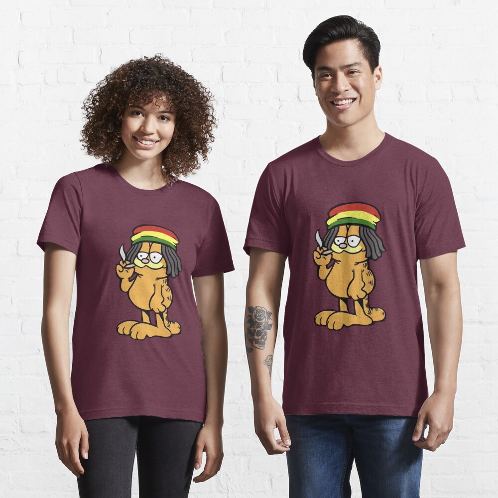"Rastafarian Garfield" T-shirt for Sale by Regseh | Redbubble | rasta ...