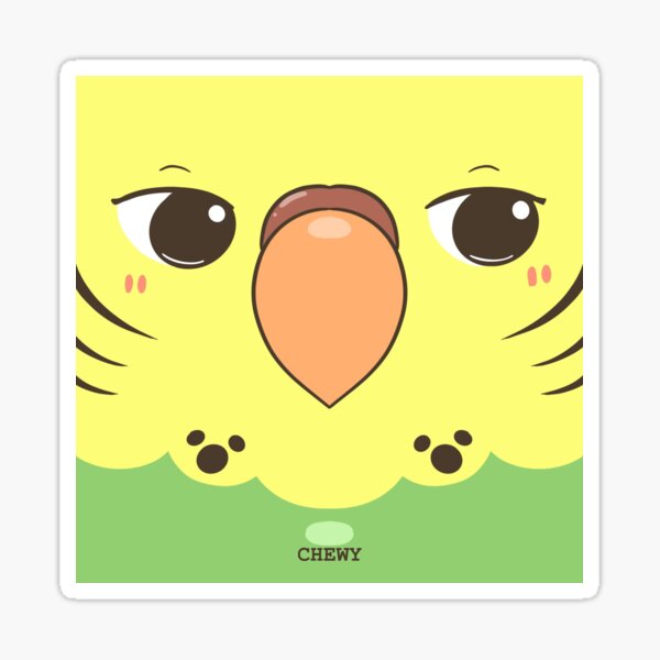 "Chewy Face" Sticker by birdyfulme | Redbubble