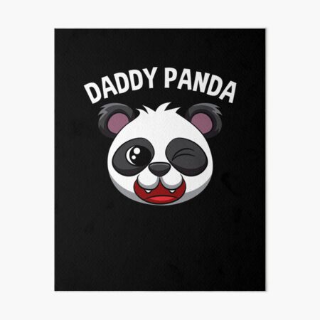 "Daddy Panda Pandas Dad Men Adult Black White Bear" Art Board Print for ...