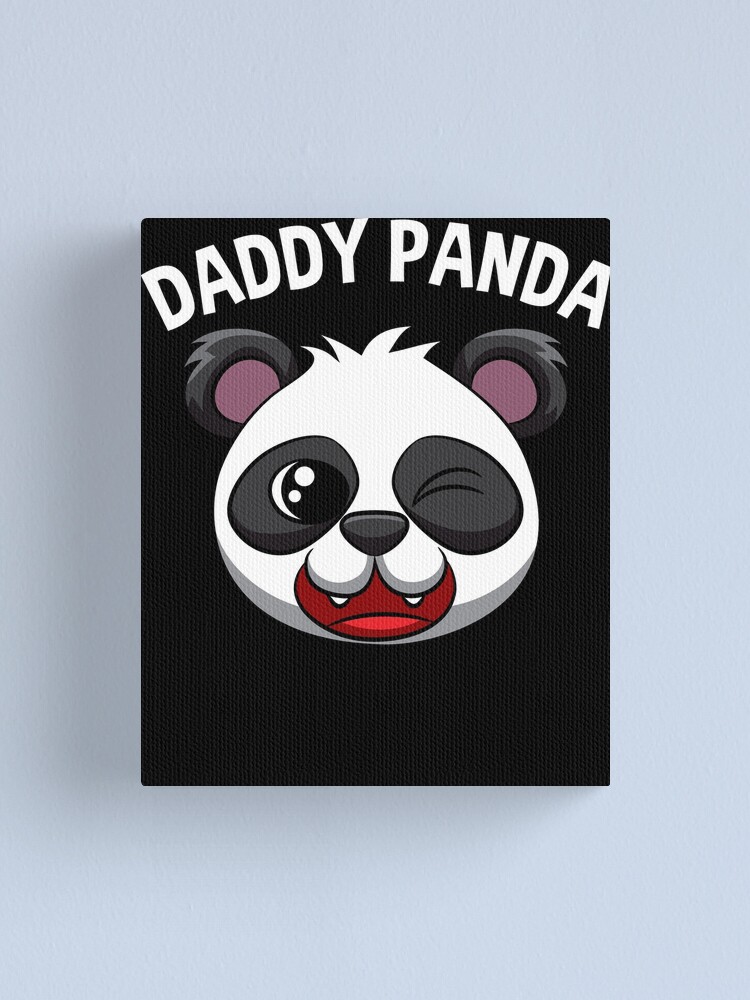 "Daddy Panda Pandas Dad Men Adult Black White Bear" Canvas Print by BornDesign | Redbubble