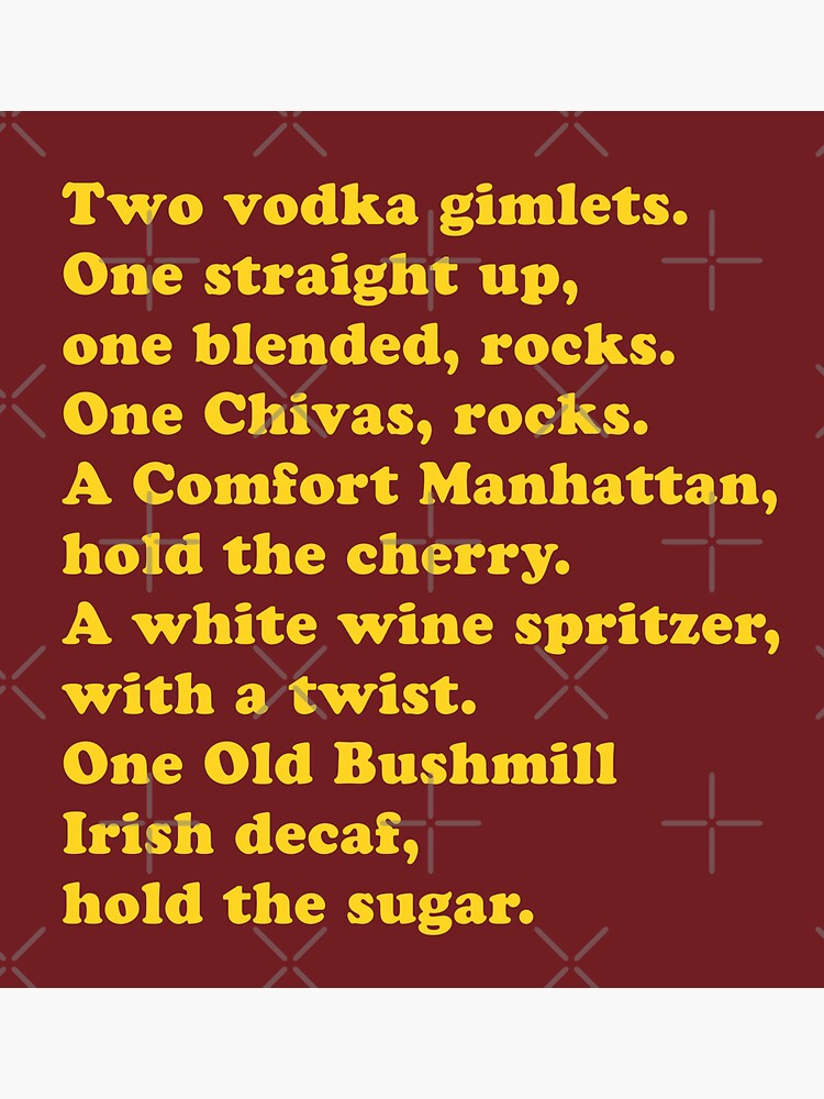 "Two vodka gimlets" Sticker by Plan8 | Redbubble