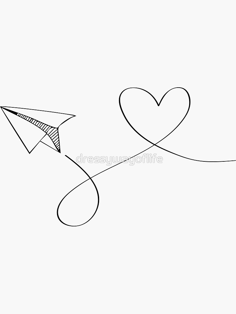 "Paperplane Heart Loop" Sticker for Sale by dressywayoflife | Redbubble
