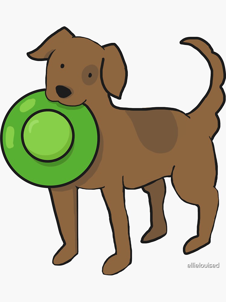 "frisbee dog" Sticker by ellielouised | Redbubble