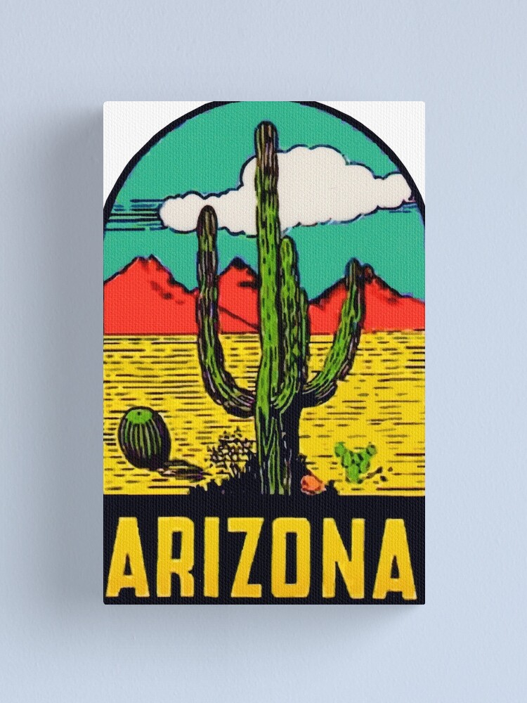 "Arizona AZ State Vintage Travel Decal" Canvas Print for Sale by ...