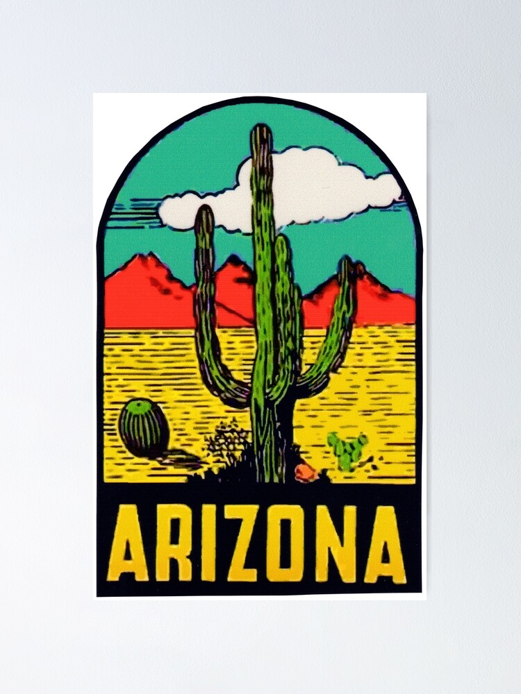 "Arizona AZ State Vintage Travel Decal" Poster for Sale by hilda74 ...