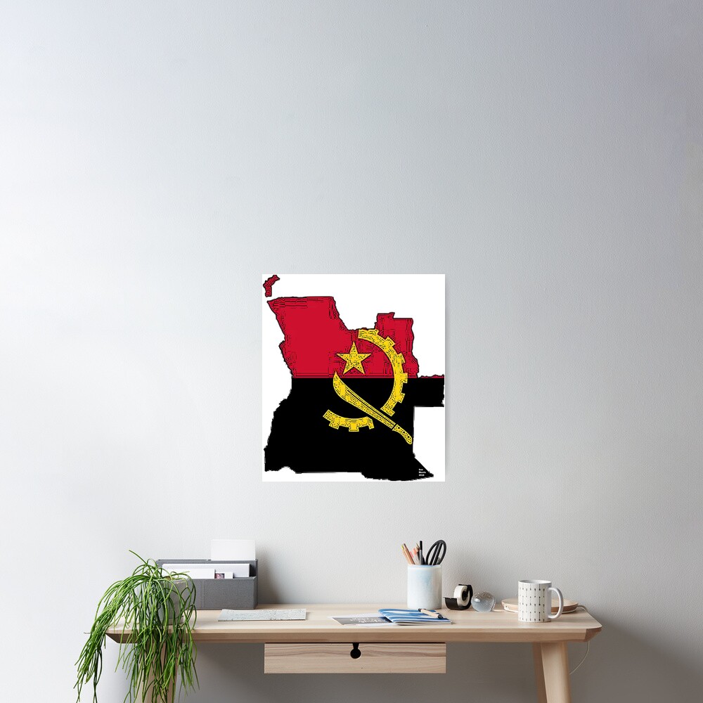 "Angola Map With Angolan Flag" Poster by Havocgirl | Redbubble