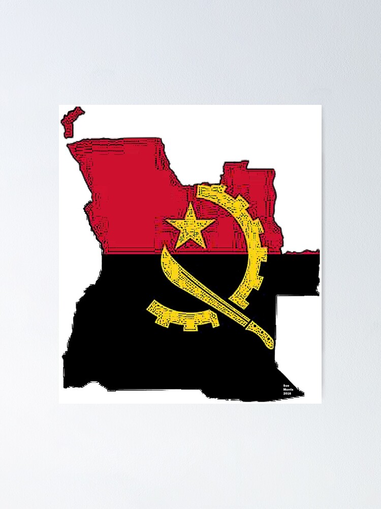 "Angola Map With Angolan Flag" Poster for Sale by Havocgirl | Redbubble