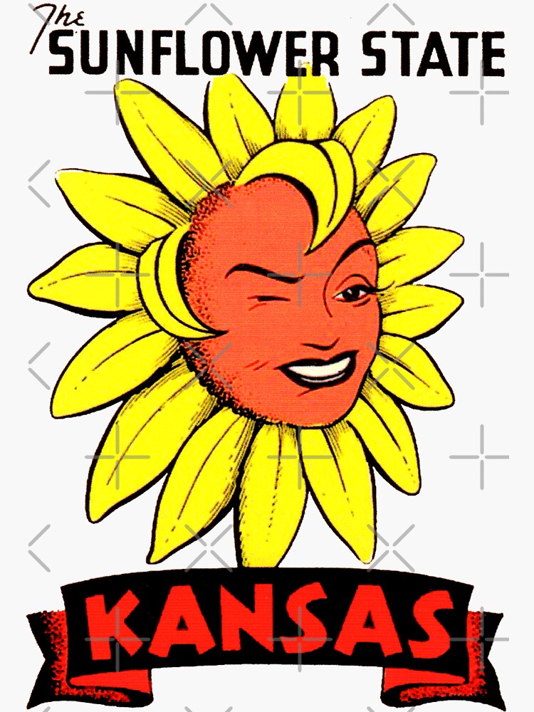 "Kansas KS State Vintage Travel Decal" Sticker by hilda74 | Redbubble