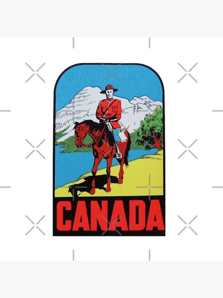 "Canada Canadian Mountie Vintage Travel Decal" Throw Pillow for Sale by ...