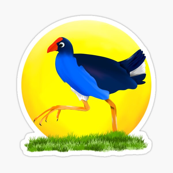 "Pukeko New Zealand bird" Sticker by piedaydesigns | Redbubble