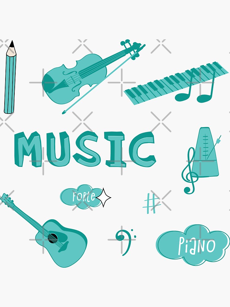 "Teal Music School Subject Sticker Pack" Sticker for Sale by The-Goods ...