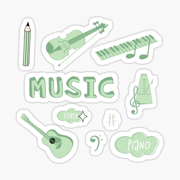 "Light Green Music School Subject Sticker Pack" Sticker for Sale by The ...