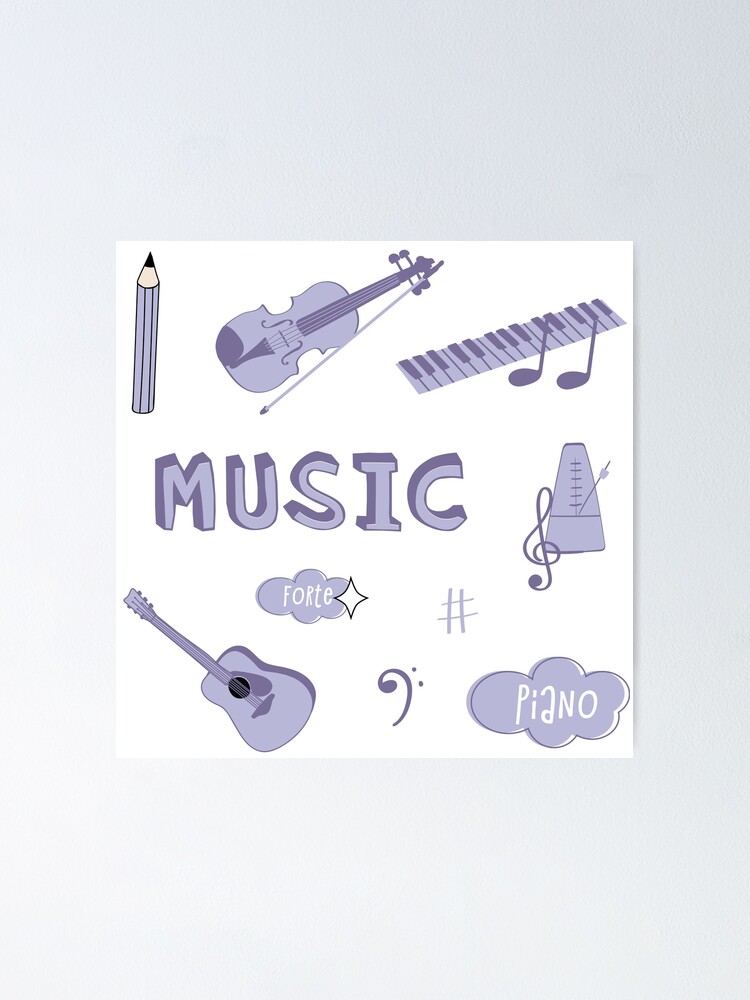 "Light Purple Music School Subject Sticker Pack" Poster for Sale by The ...